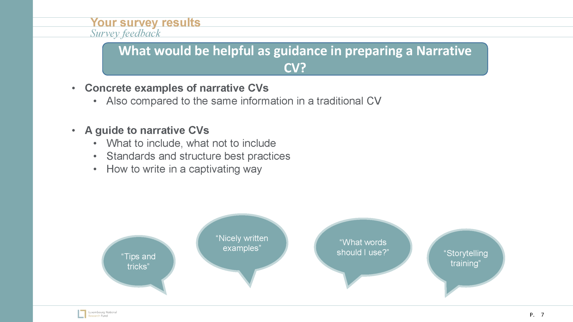 Narrative CV - 2023 workshop - FNR